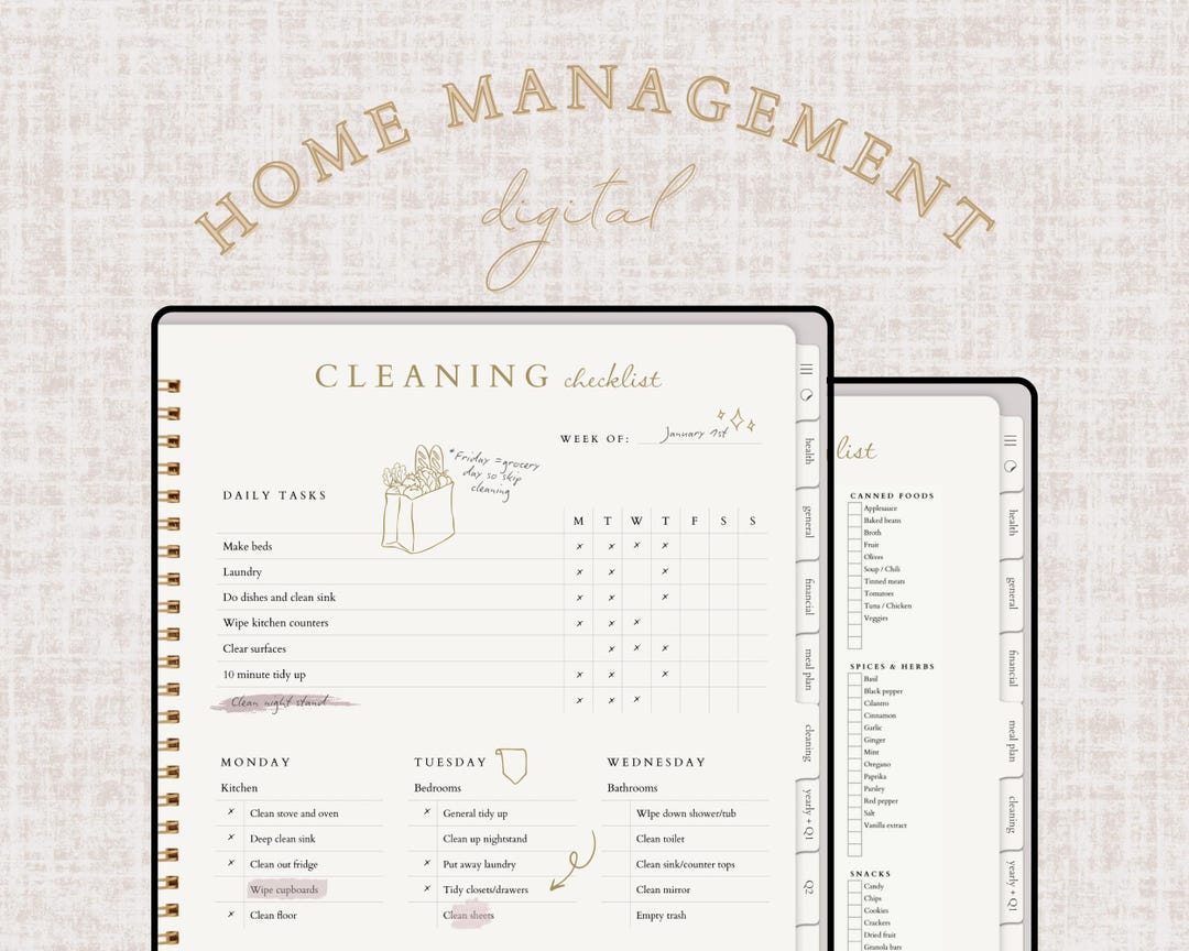 Digital Home Management Binder - Etsy