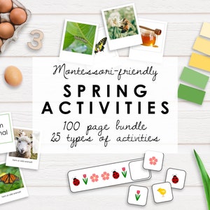 Kindergarten Worksheets Montessori Printable | Spring Bundle - Etsy