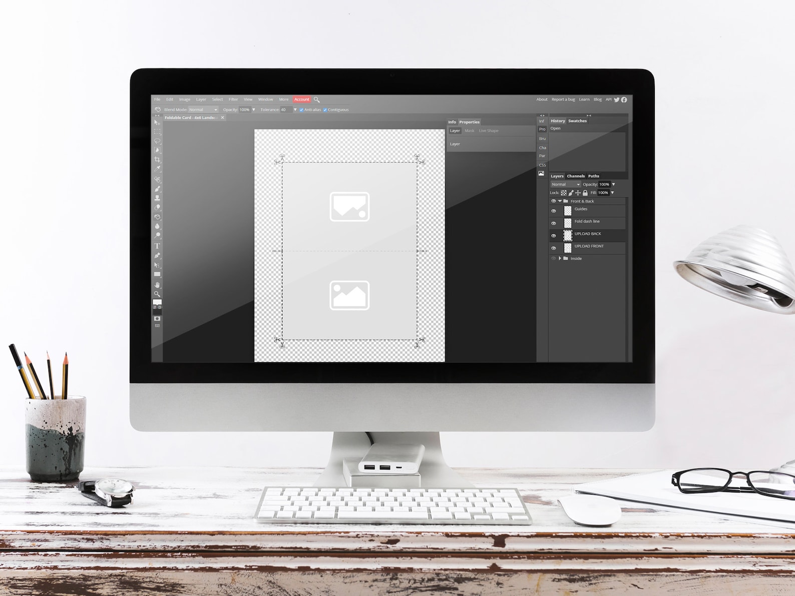 Folded Card Template / 4x6, 5x7 / PSD, PNG, TIFF - Etsy