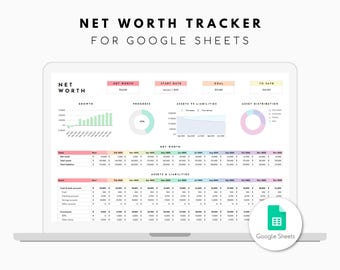 Net Worth Tracker Spreadsheet Template for Google Sheets, Net Worth Dashboard, Assets and ...