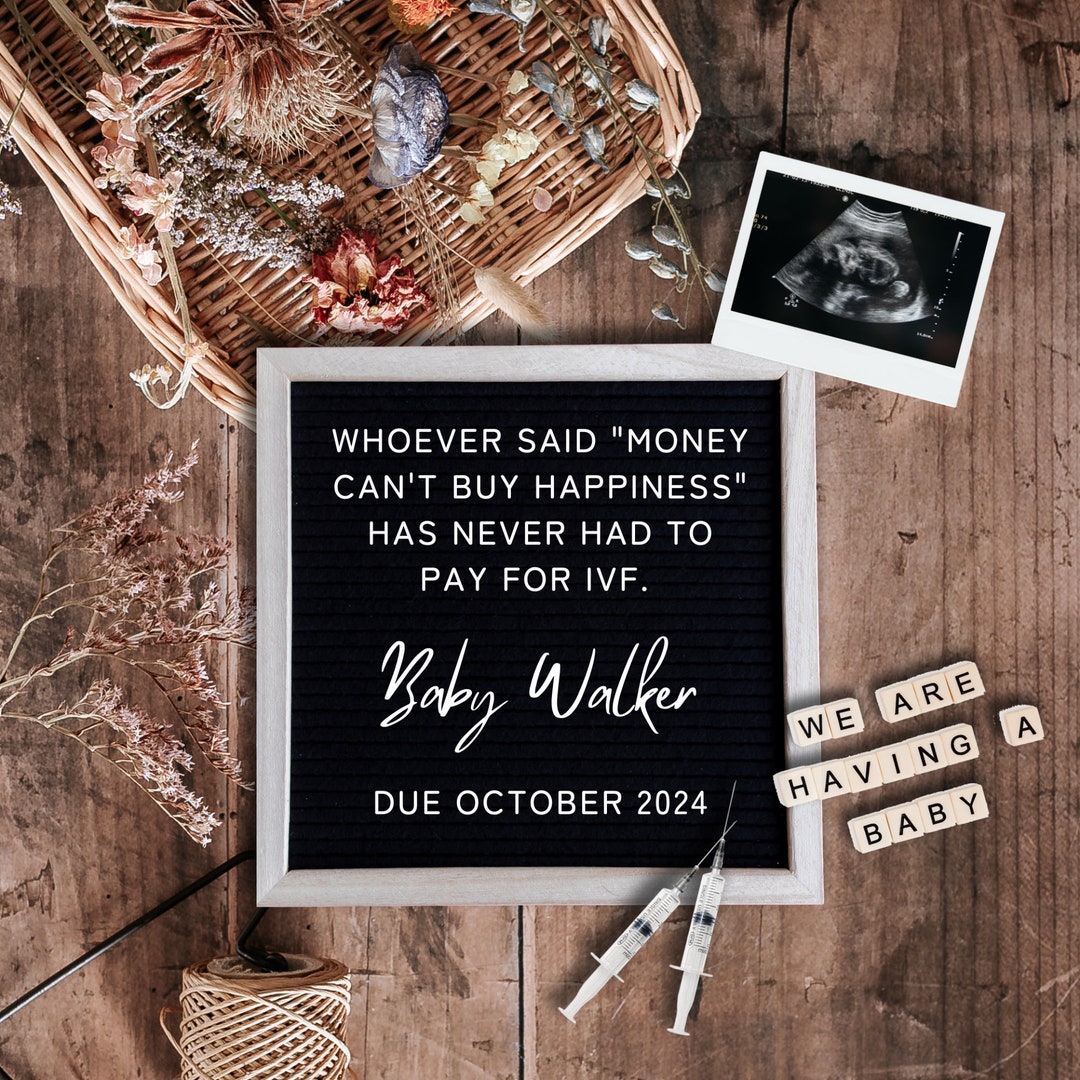IVF Pregnancy Announcement Canva Template - Etsy