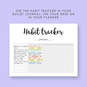 Bullet Journal Habit Tracker PRINTABLE, Habit Tracker Bullet Journal ...