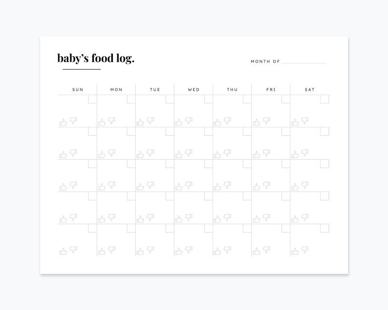 Baby Food Tracker Printable - Etsy