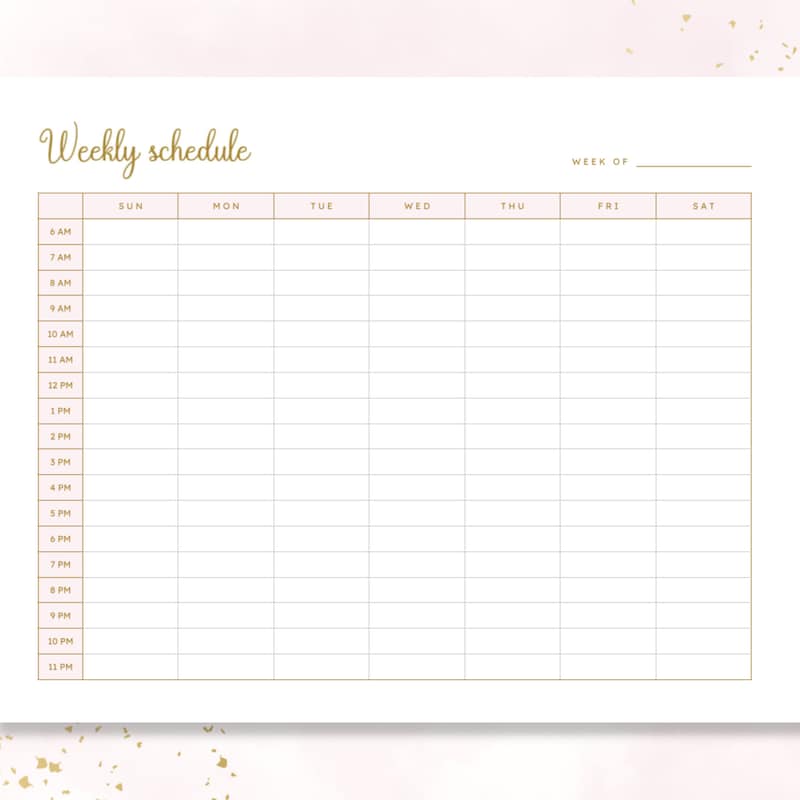 Weekly Schedule - Etsy