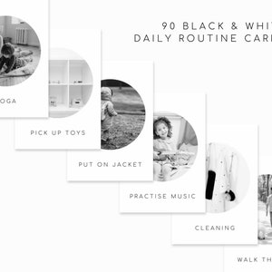 Daily Routine Cards | With Photos | Black & White - Etsy