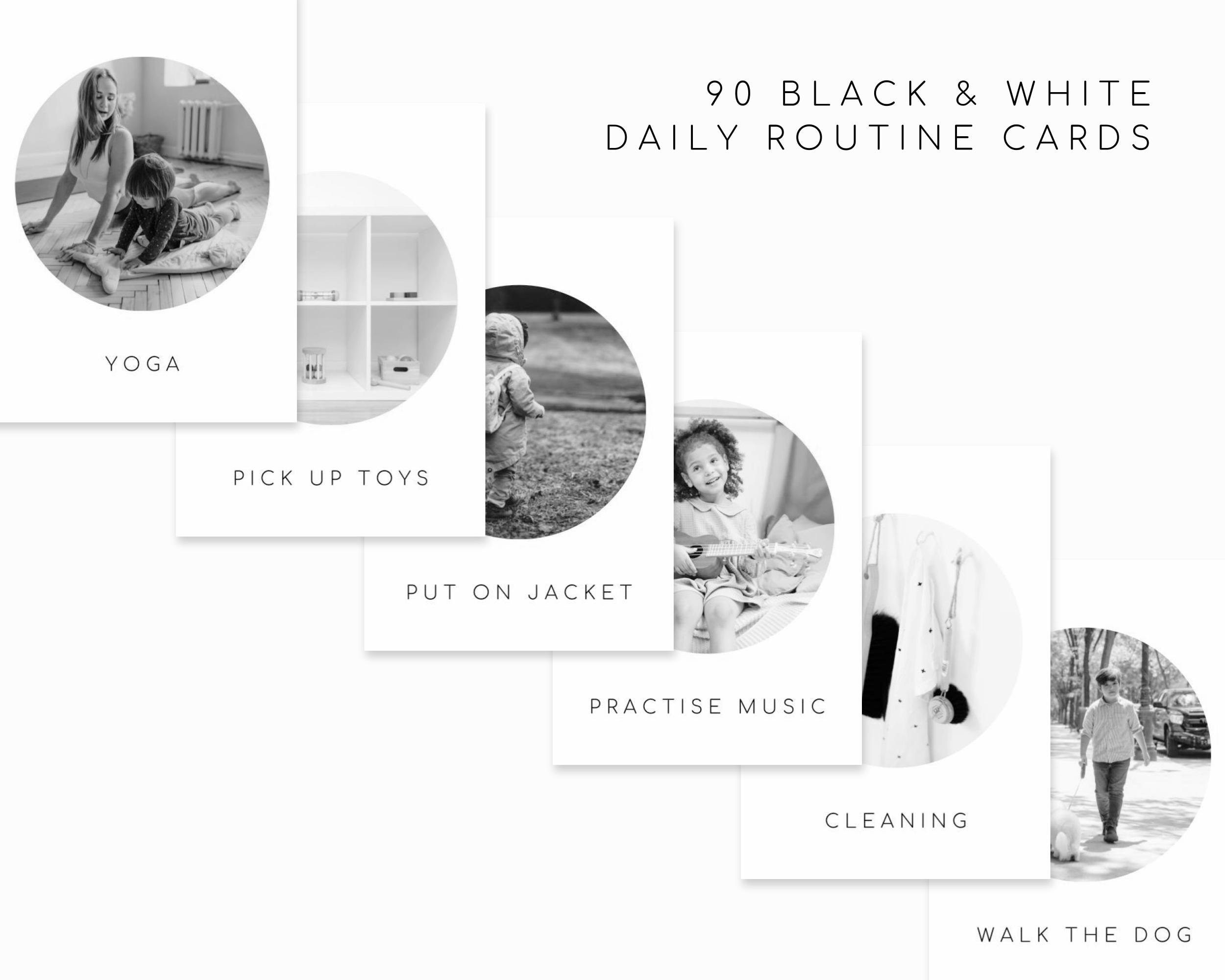 Daily Routine Cards With Photos Black & White - Etsy Australia