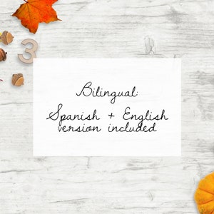 Bilingual Spanish + English Autumn Montessori Materials | Preschool ...