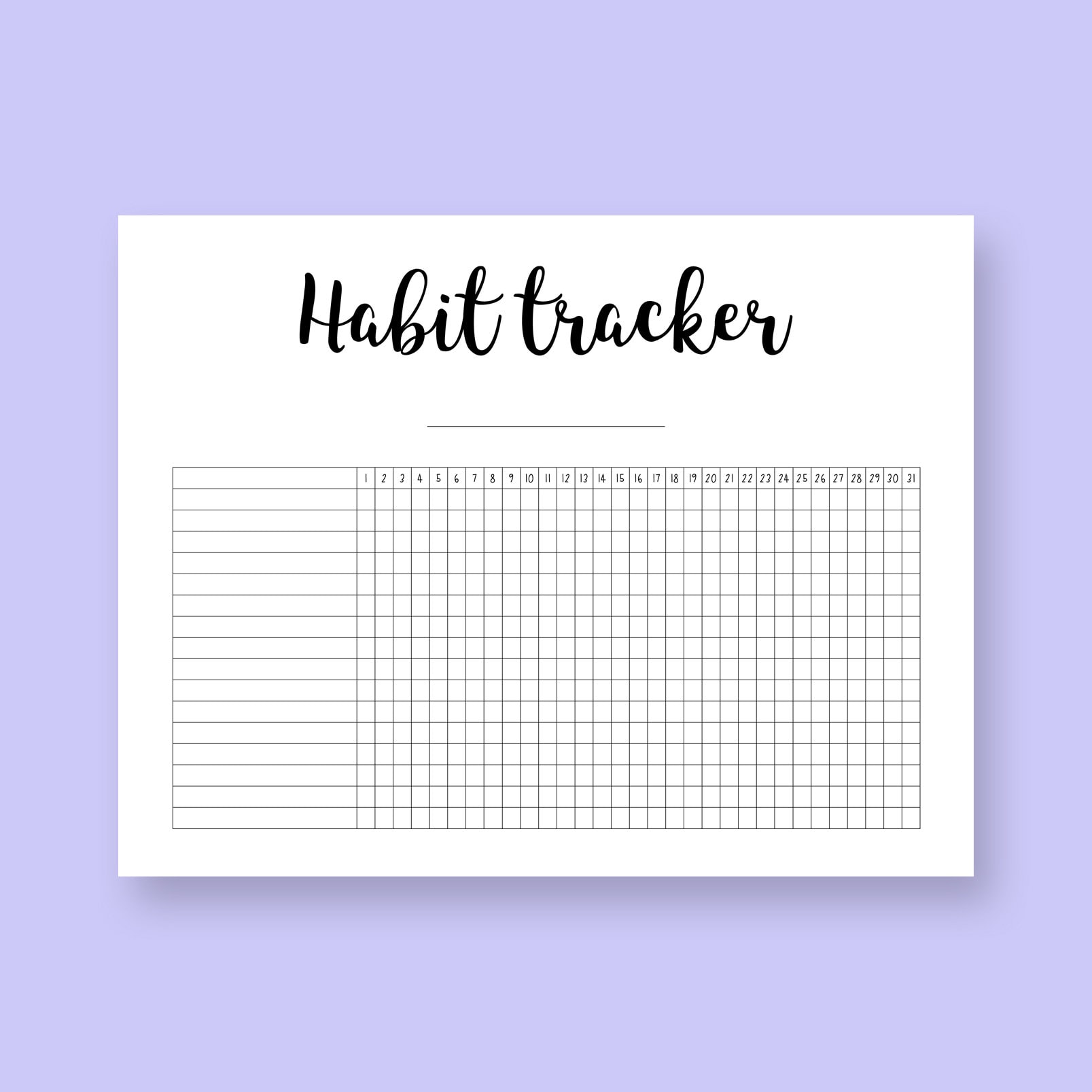 Bullet Journal Habit Tracker PRINTABLE Habit Tracker Bullet - Etsy