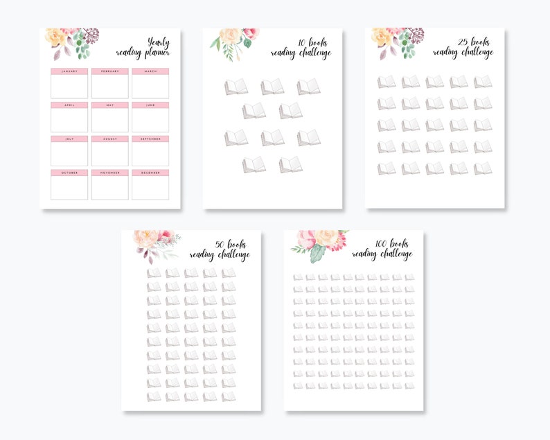 Printable Reading Journal Flowers - Etsy