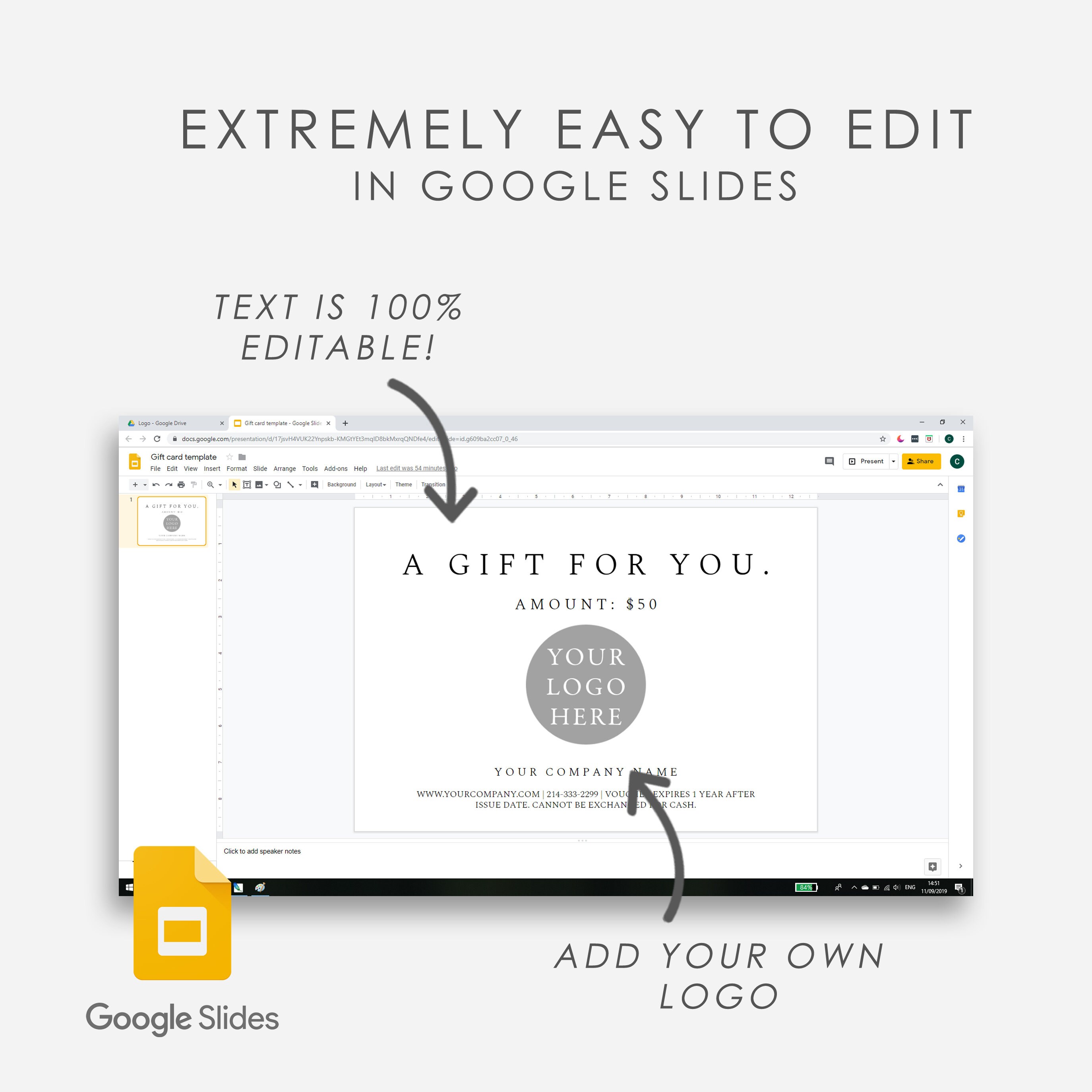 Gift Certificate Template, Editable Gift Card Template, Gift Voucher ...