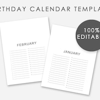 Printable Perpetual Calendar Watercolor Floral Birthday Calendar ...