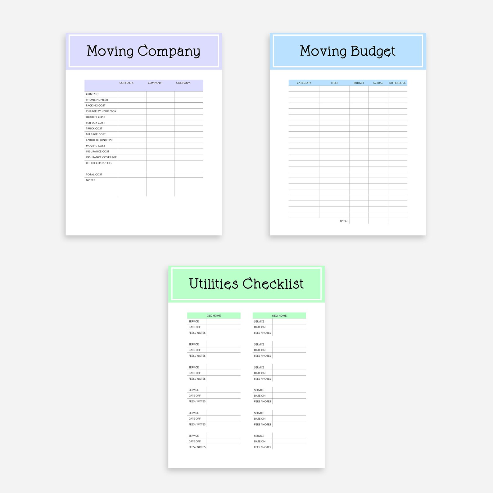 Moving Planner Printable, Moving Printable, Printable Moving Binder ...