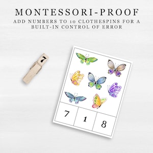 Count and Clip Cards 1-10 | Printable Montessori Number Work - Etsy