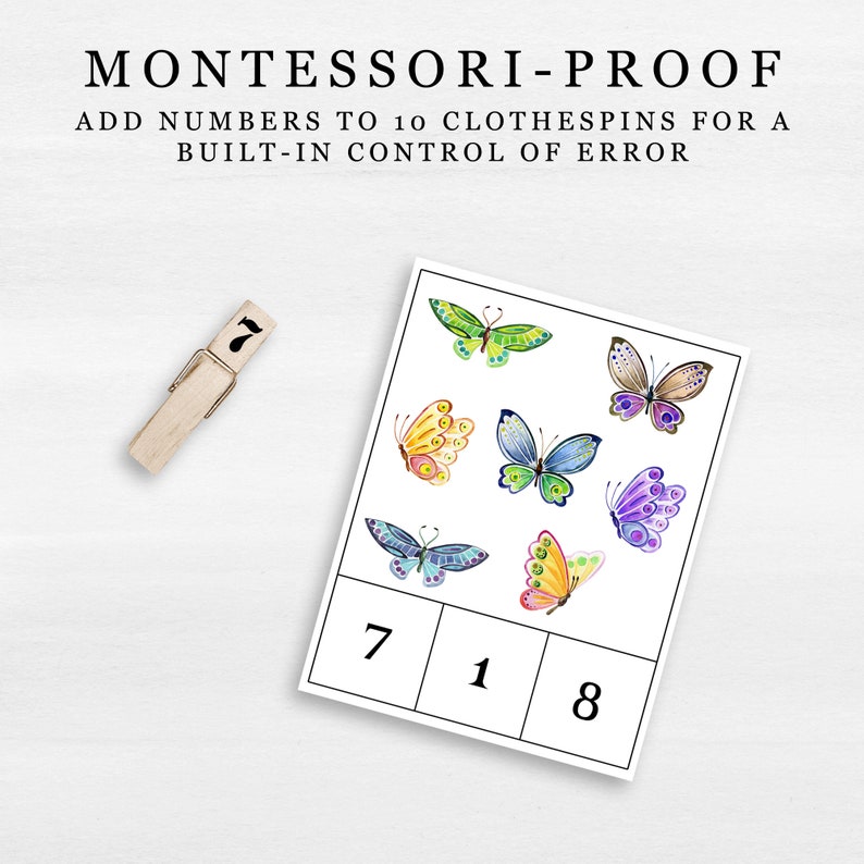 Count and Clip Cards 1-10 Printable Montessori Number Work - Etsy