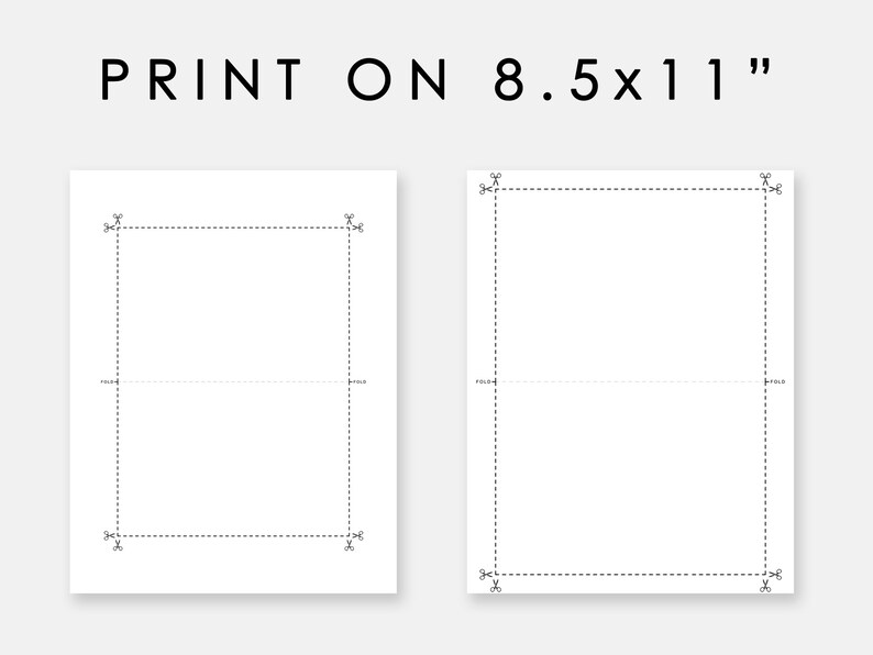 Folded Card Template 4x6 5x7 PSD PNG TIFF Etsy