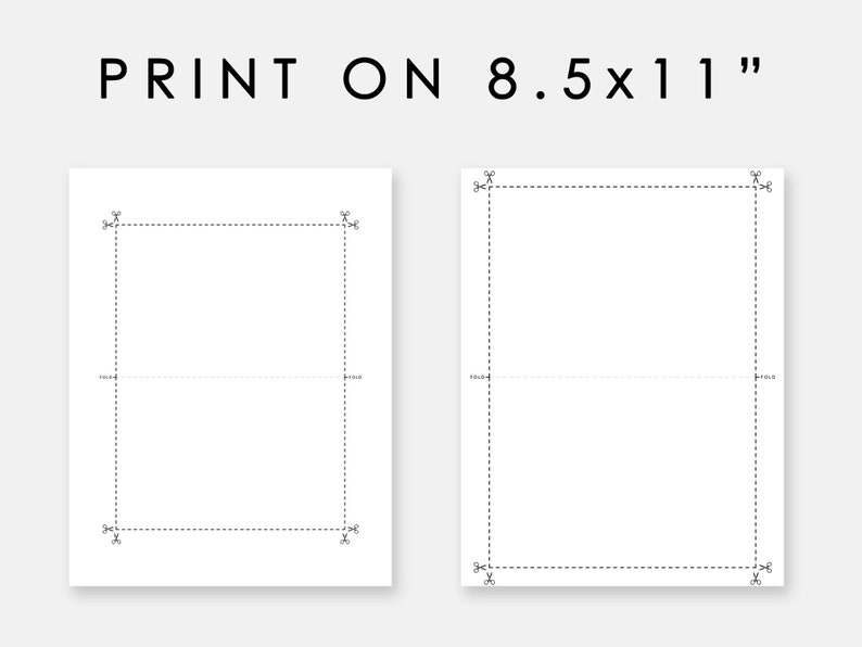 Folded Card Template 4x6 5x7 PSD PNG TIFF Etsy