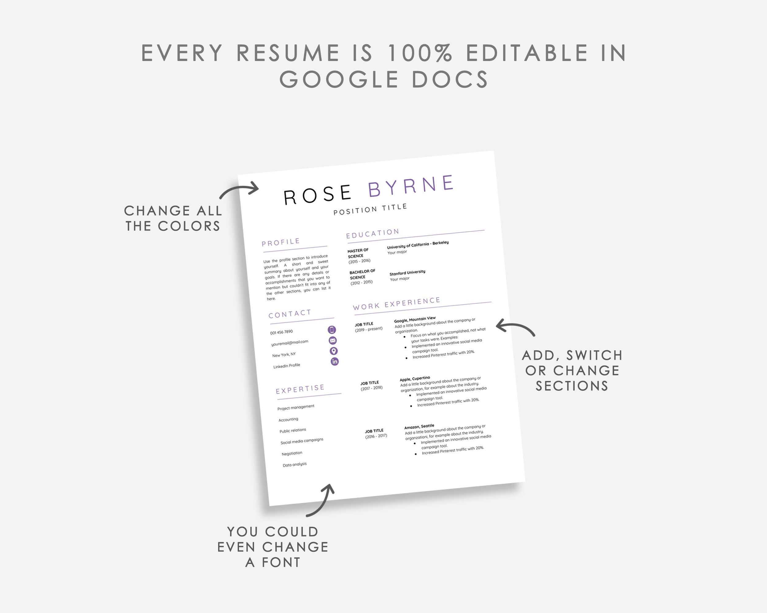 Resume Template Google Docs 10x, Google Doc Resume Templates, 10 ...