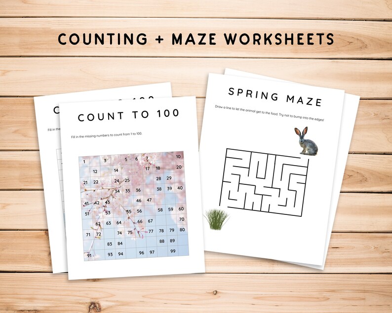 Montessori Printable Spring Worksheets Kindergarten Spring | Etsy