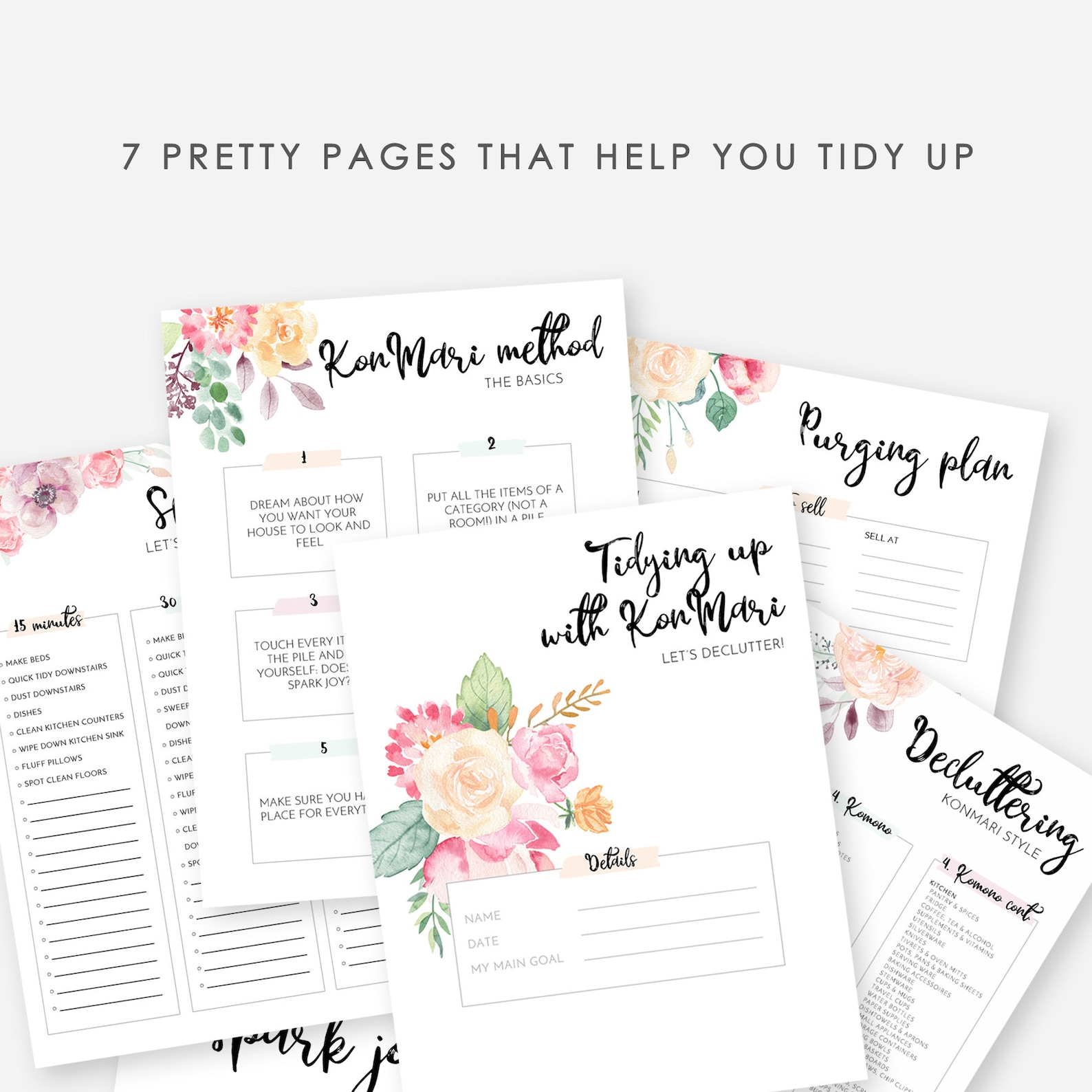 Konmari Decluttering Printable | Konmari Printable | Marie Kondo ...
