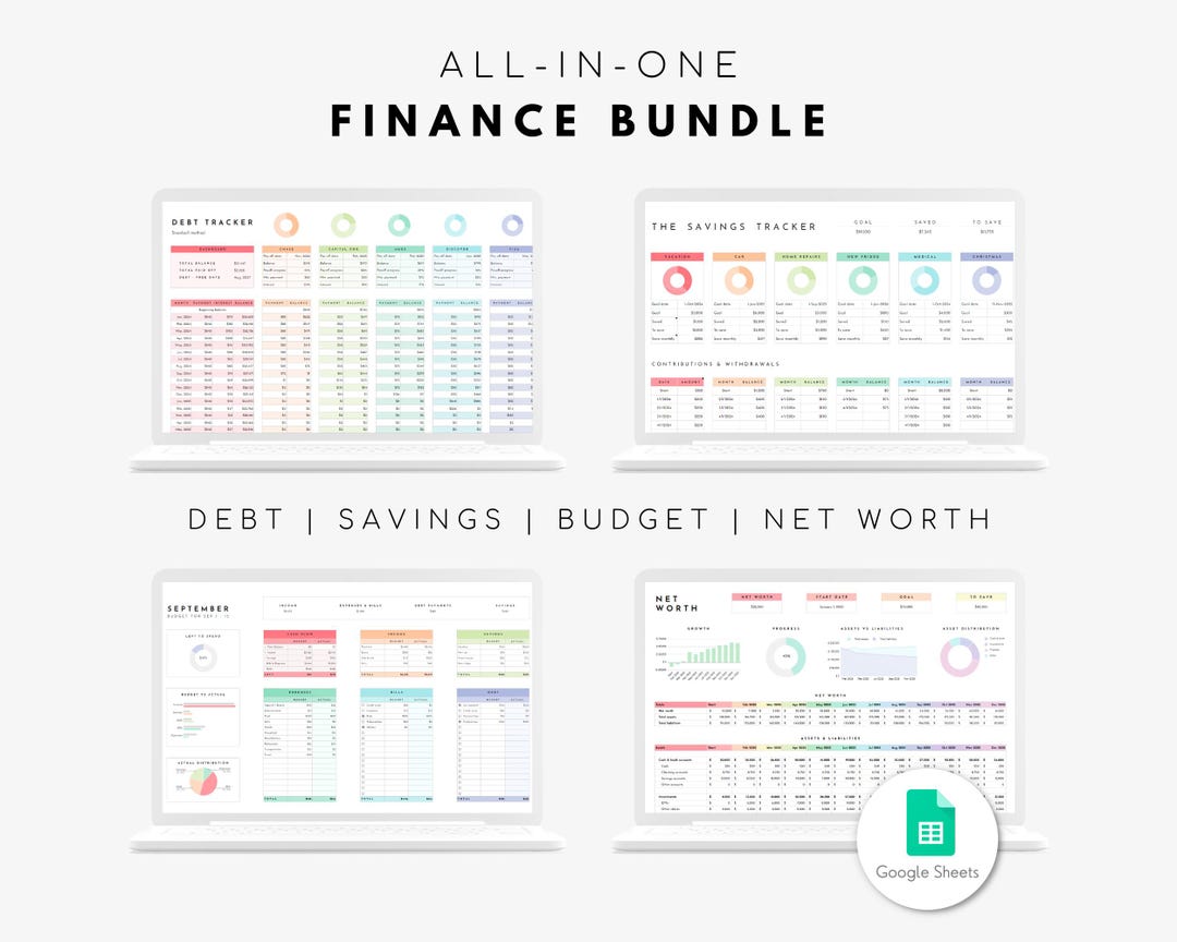 Personal Finance Spreadsheet Bundle, Financial Templates Google Sheets ...