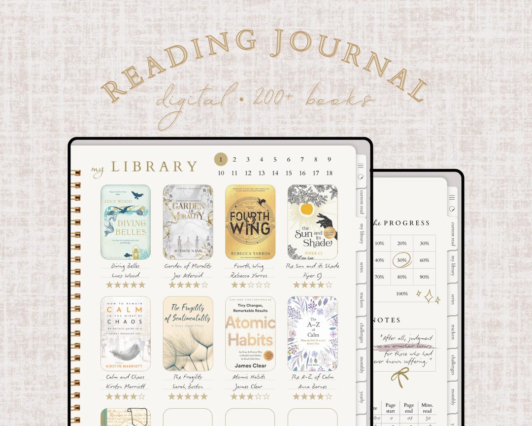 Digital Reading Journal - Etsy