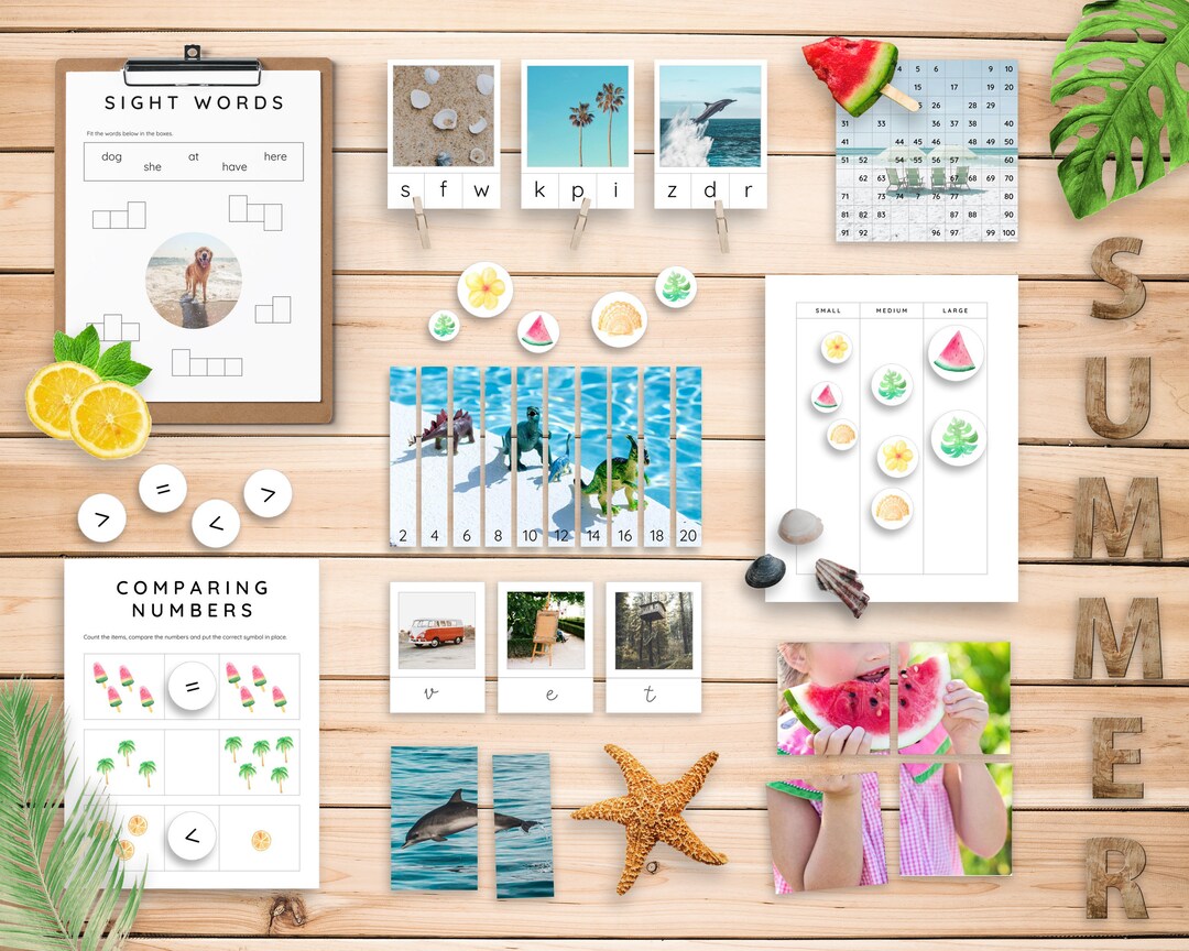 Montessori Summer Worksheets | Independent Workbook - Etsy
