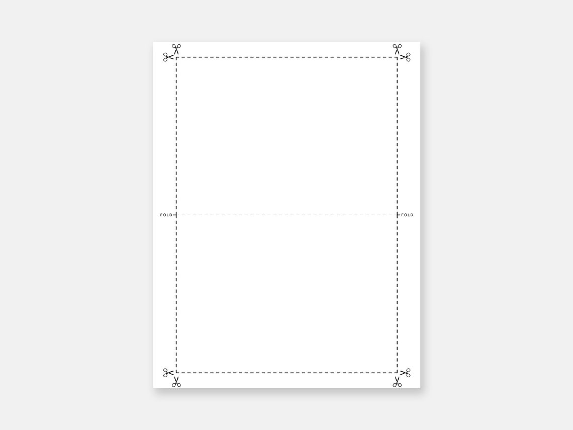 Folded Card Template / 4x6 5x7 / PSD PNG TIFF | Etsy