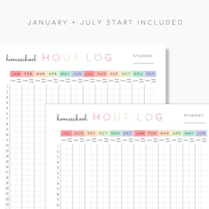 Homeschool Hour Log Printable - Etsy