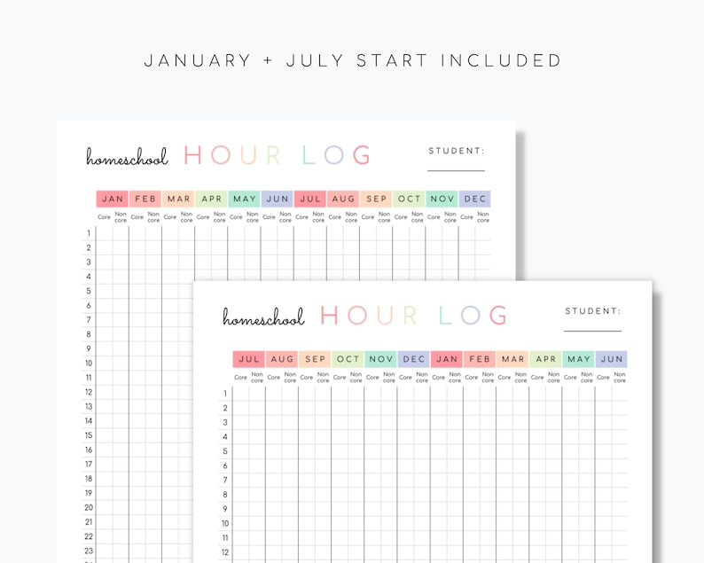 Homeschool Hour Log Printable - Etsy