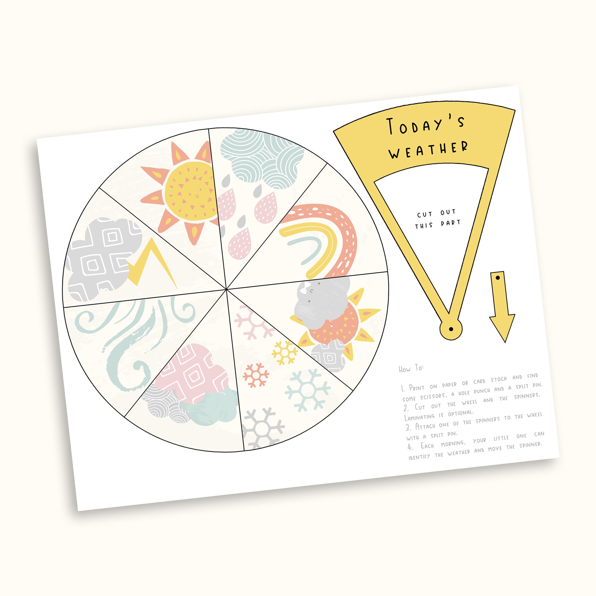 Printable Weather Wheel for Kids - Etsy