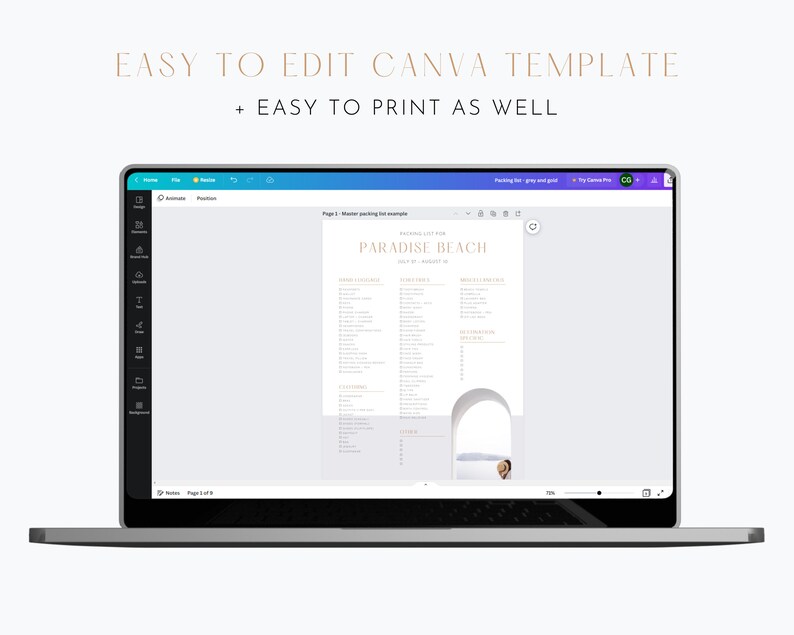 Canva Packing List Template - Etsy