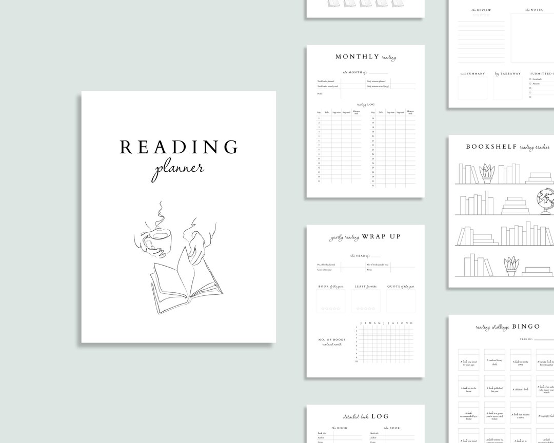 Reading Journal Printable + Digital, Reading Planner, Reading Tracker ...