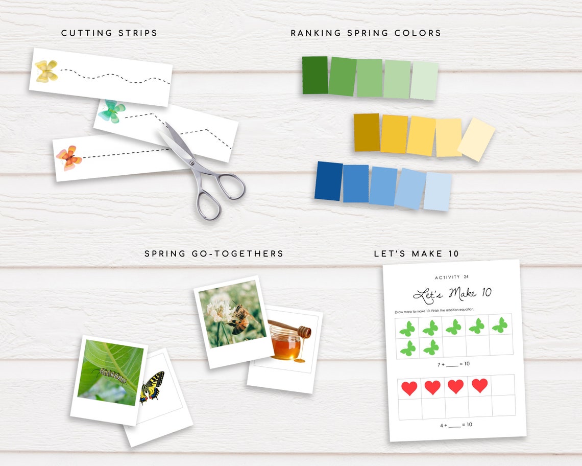 Kindergarten Worksheets Montessori Printable Spring Bundle - Etsy