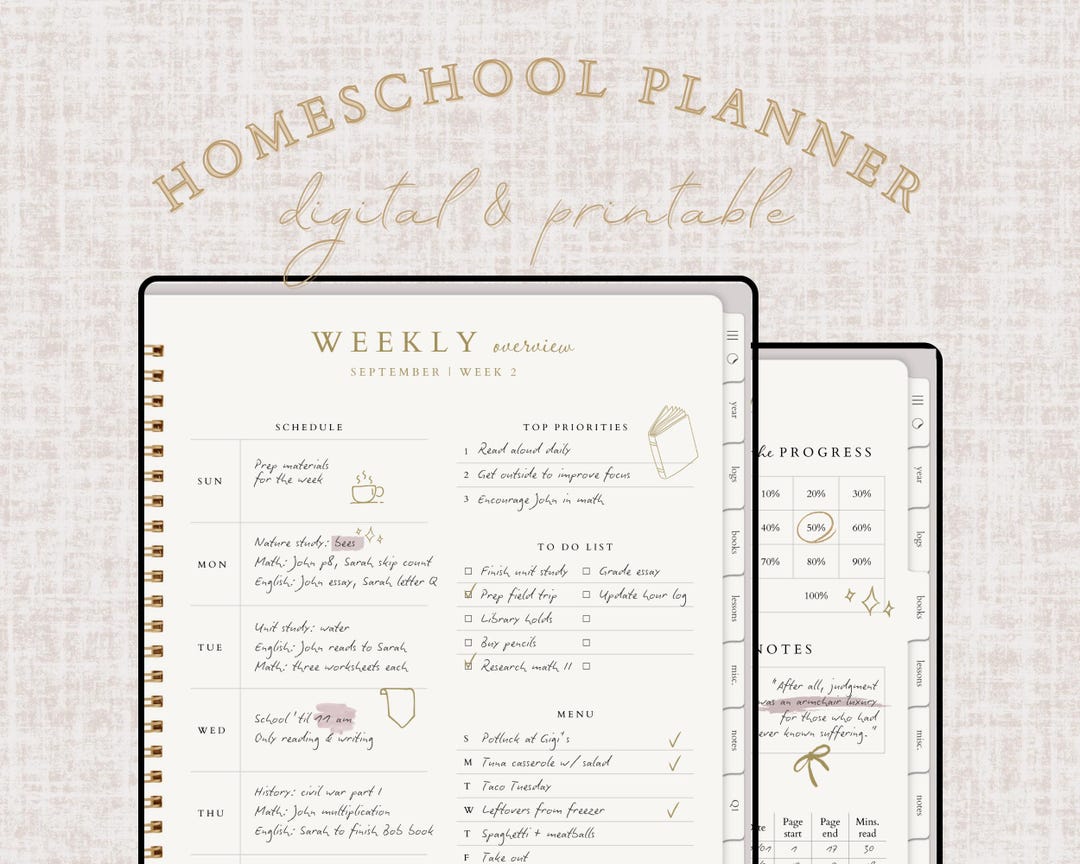 Digital + Printable Homeschool Planner - Etsy