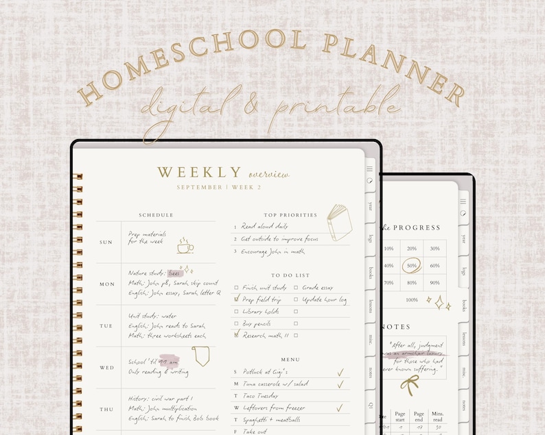 Digital + Printable Homeschool Planner - Etsy