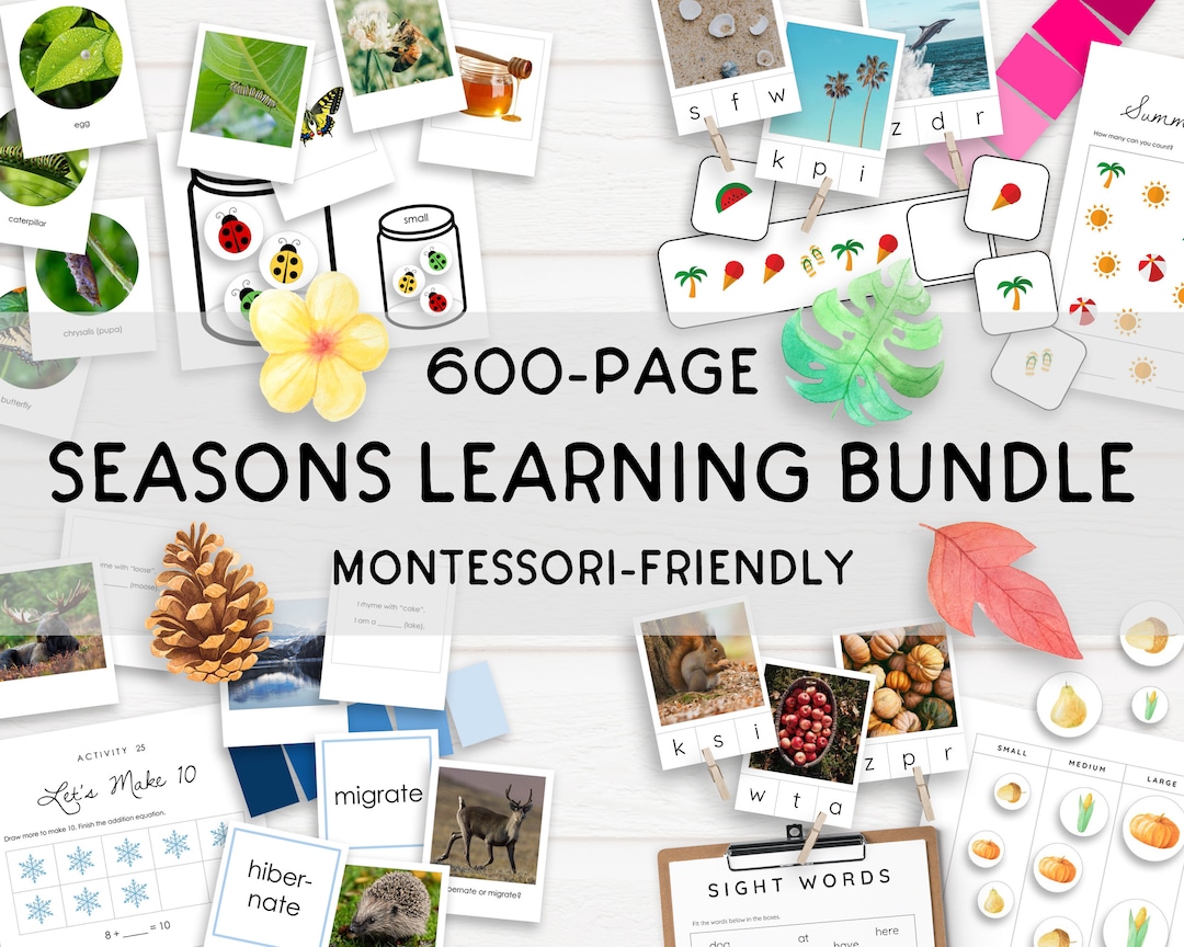 Seasons Learning Binder | Pre-k + K | 600 Pages | Montessori-friendly ...
