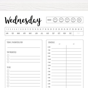 Printable Daily Planner | Day Planner Printable - Etsy