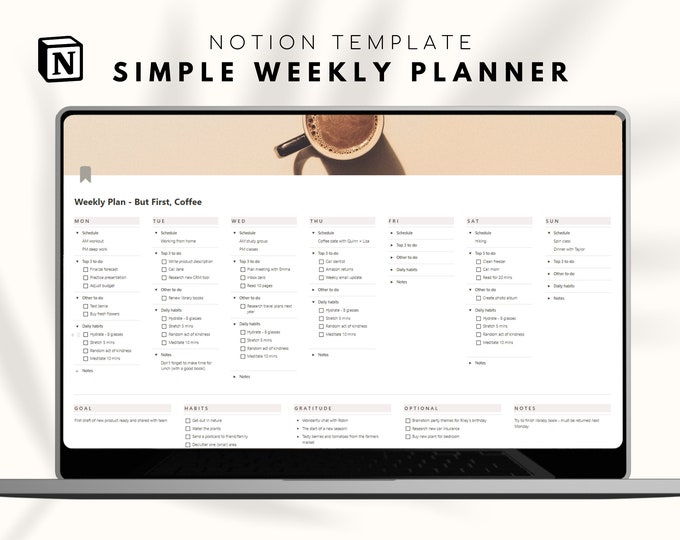 Life Planner Notion Template | Aesthetic Notion Dashboard, Notion ...