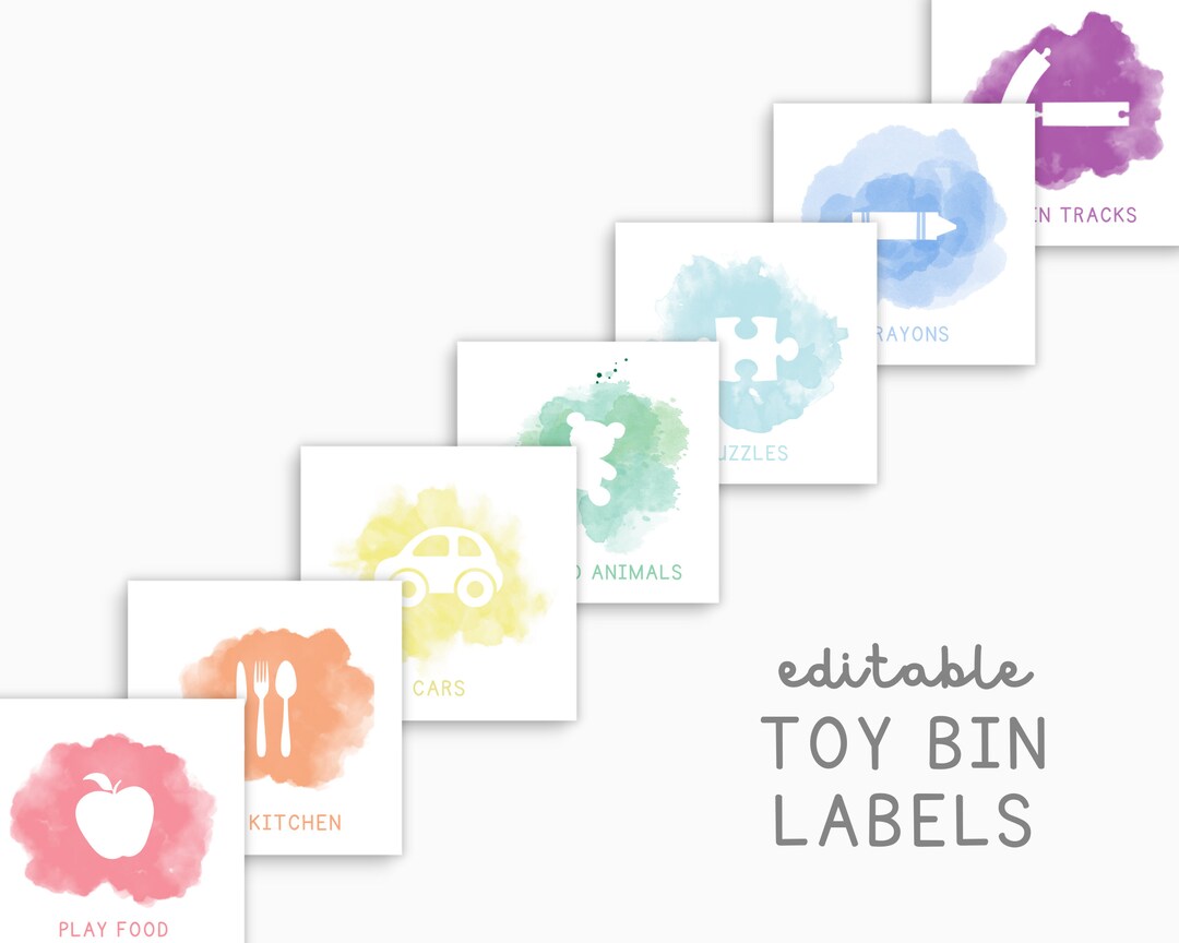 Printable + Editable Toy Bin Storage Labels, Set of 50, Kids Trofast ...