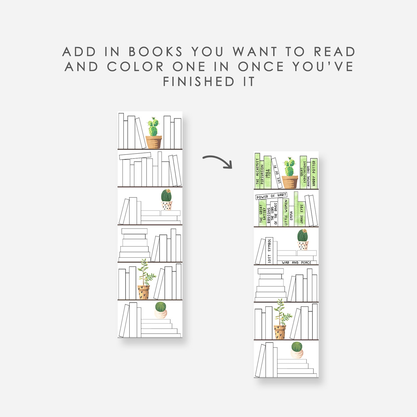 Book Tracker Bookmark Printable - Etsy
