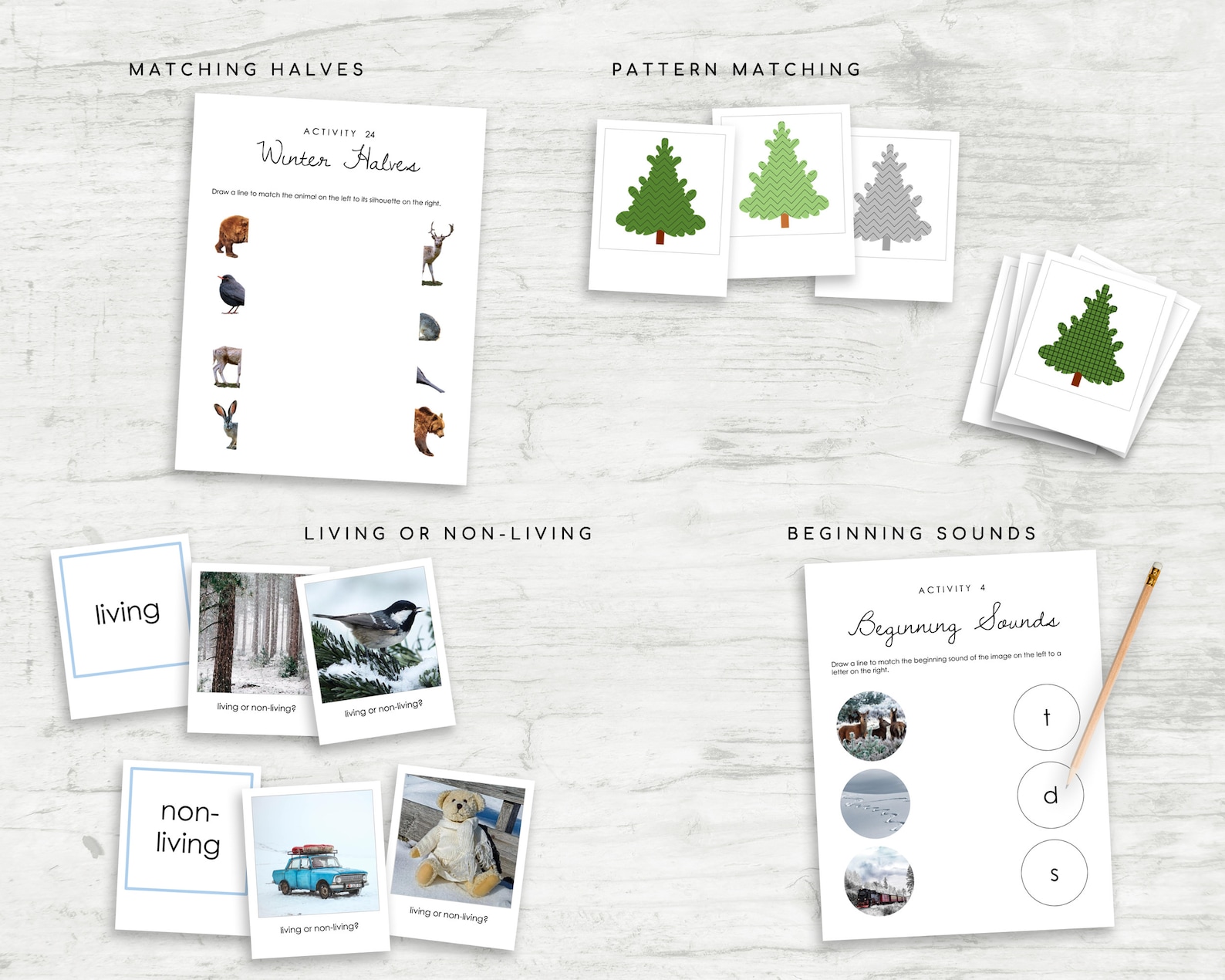 Montessori Kindergarten Worksheets Winter Bundle - Etsy