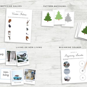 Montessori Kindergarten Worksheets | Winter Bundle - Etsy