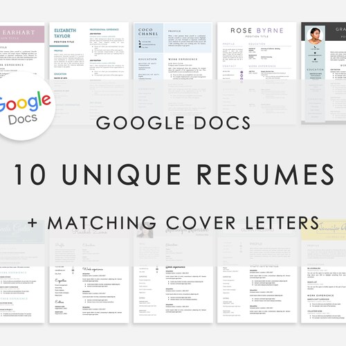 Resume Template Google Docs Cover Letter Google Docs - Etsy