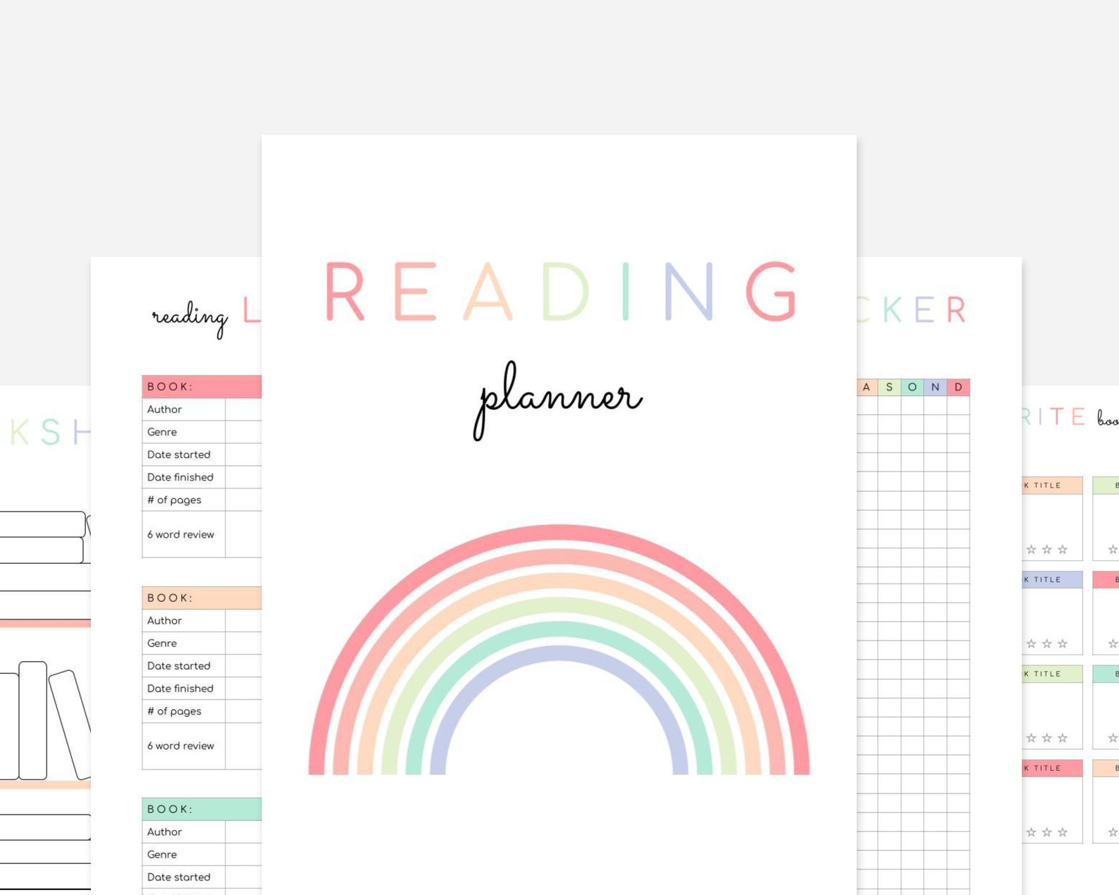 Reading Planner Printable Printable Reading Journal - Etsy