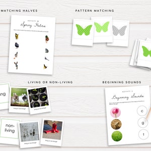 Kindergarten Worksheets Montessori Printable | Spring Bundle - Etsy