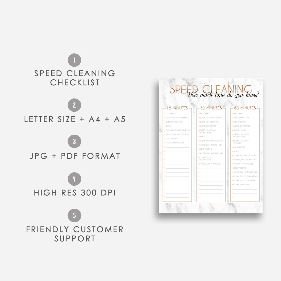 Speed Cleaning Checklist Printable Printable Speed Cleaning - Etsy