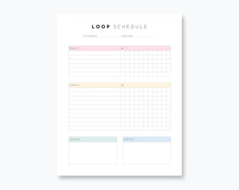 Homeschool Loop Schedule Printable Page, Loop Schedule Planner ...