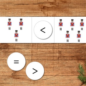 Christmas Comparing Numbers Worksheets, Math Montessori Christmas ...