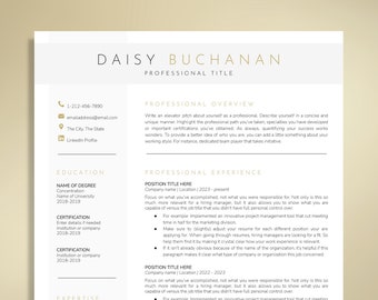 Resume Template Google Docs, Microsoft Word, and Canva ATS Resume ...