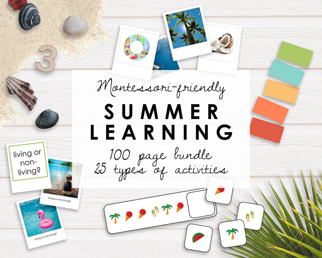 Montessori Printable Kindergarten Worksheets (ages 3-6) | Summer Bundle ...